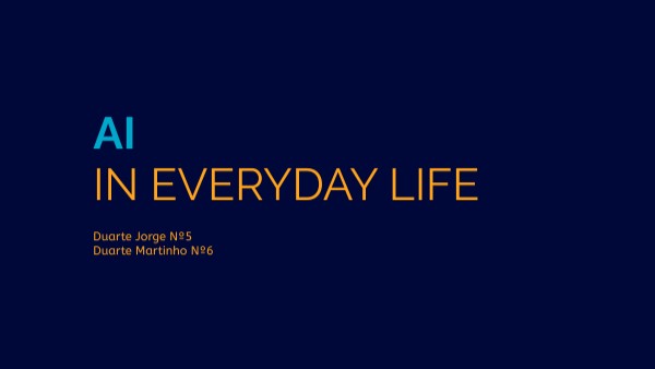 AI In Everyday life | Genially