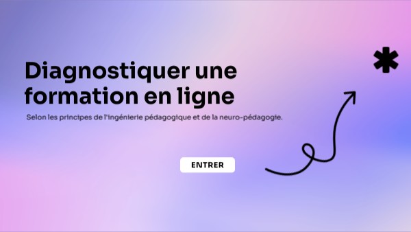 Diagnostiquer une formation en ligne | Genially
