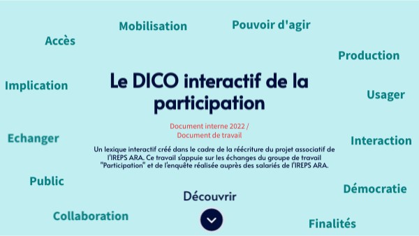 Document interne 2022 / Glossaire Participation | Genially