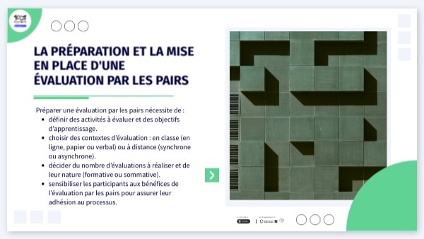 La préparation et la mise en place d'une évaluation par Les pairs | Genially