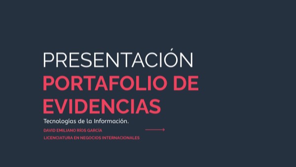 Portafolio de evidencias | Genially