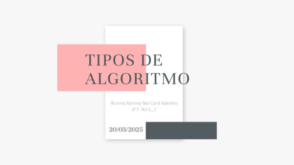 tipos de algoritmo | Genially