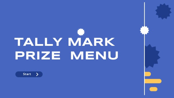 Tally Mark Prize Menu | Genially