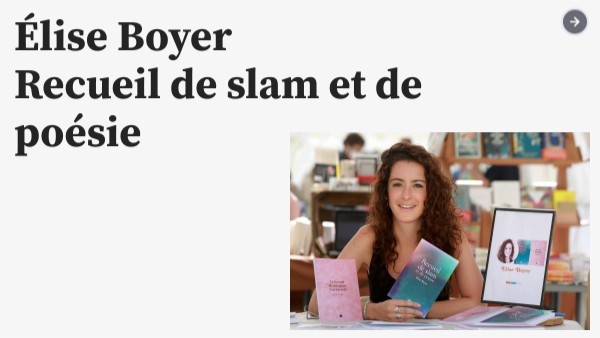 Élise Boyer Recueil de slam et de poésie | Genially