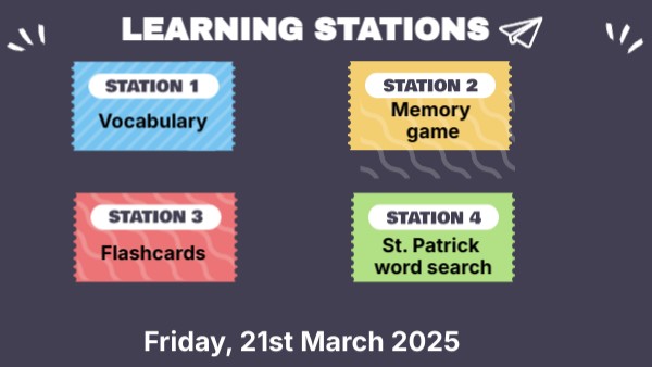Learning stations - 21st March | Genially