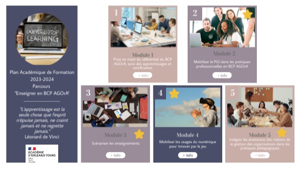 Copie - PAF 2024-2025 - Parcours "Enseigner en BCP AGOrA" | Genially