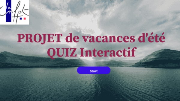 PROJET de vacances d'été QUIZ Interactif | Genially