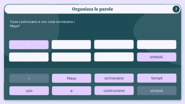 Organizza le parole | Genially