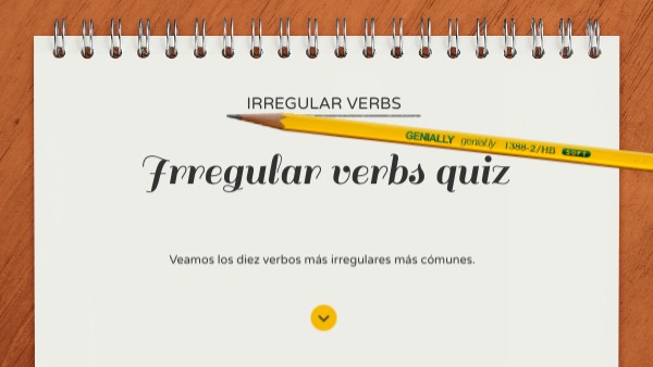 Irregular verbs quiz | Genially