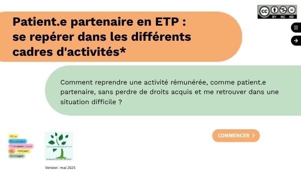 Patient.e partenaire en ETP : se repérer dans les différents cadres d'activités* | Genially