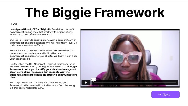 The Biggie Framework | Genially