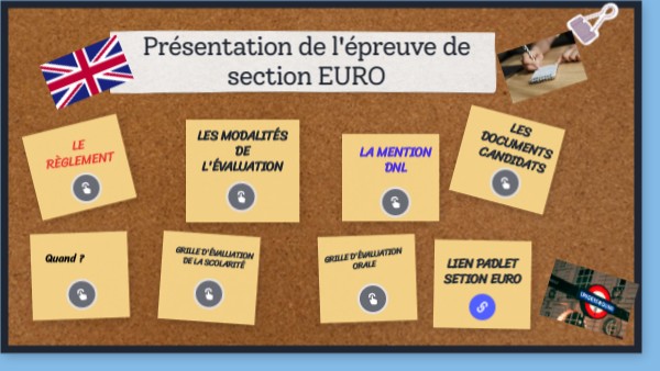 Présentation de l'épreuve de section EURO | Genially
