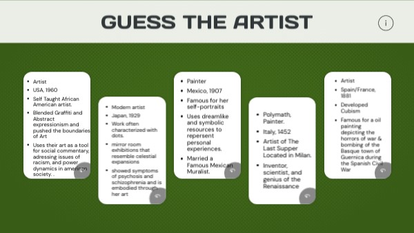 guess the Artist | Genially