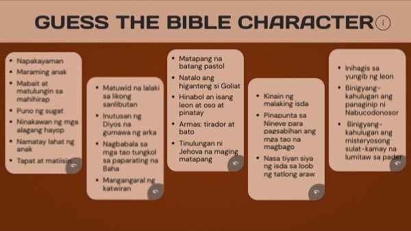 guess the bible character | Genially