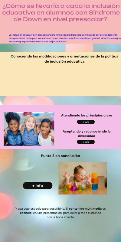 ¿Cómo se llevaría a cabo la inclusión educativa en alumnos con Síndrome ...