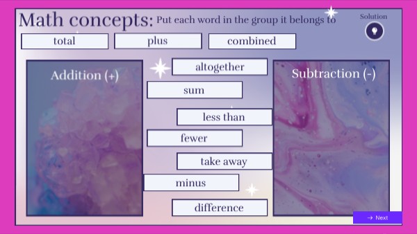 Math concepts: | Genially