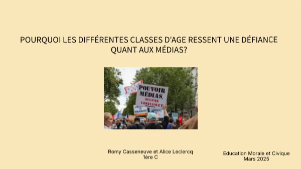 POURQUOI LES DIFFÉRENTES CLASSES D'AGE RESSENT UNE DÉFIANCE QUANT AUX ...
