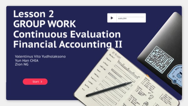 Lesson 2 GROUP WORK Continuous Evaluation Financial Accounting II | Genially