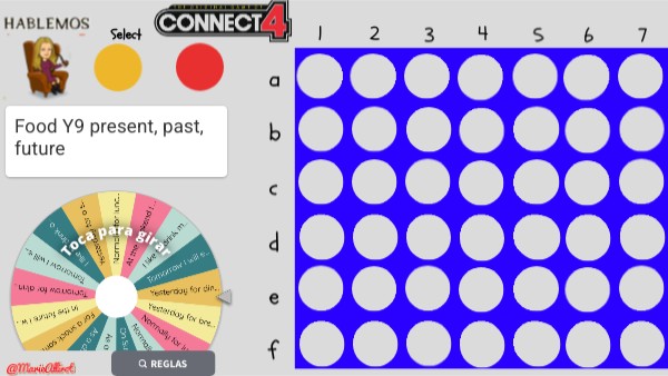 connect 4 Y9 La comida | Genially