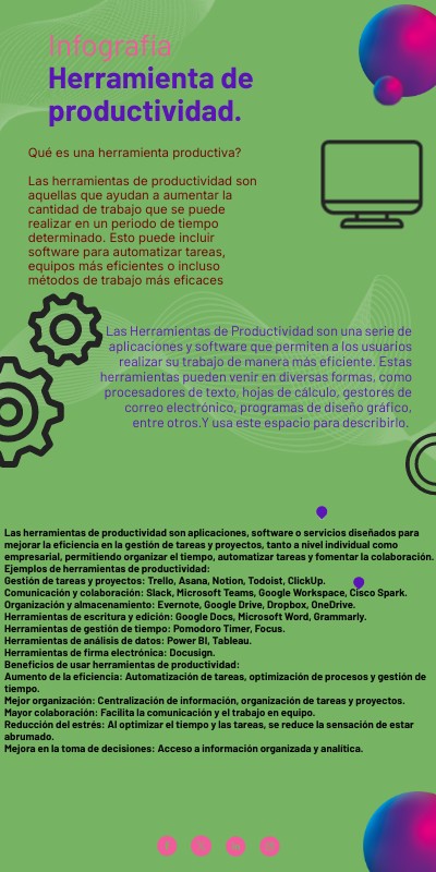 Infografía Herramienta de productividad. | Genially
