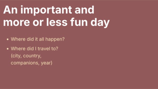 An important and more or less fun day | Genially