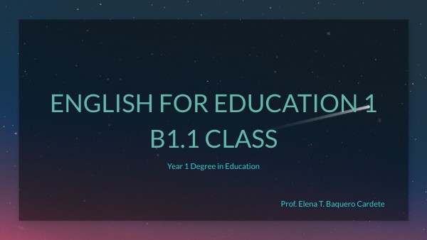 EFE1 B1.1 - Unit 8 | Genially