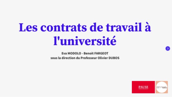 Les contrats de travail à l'université | Genially