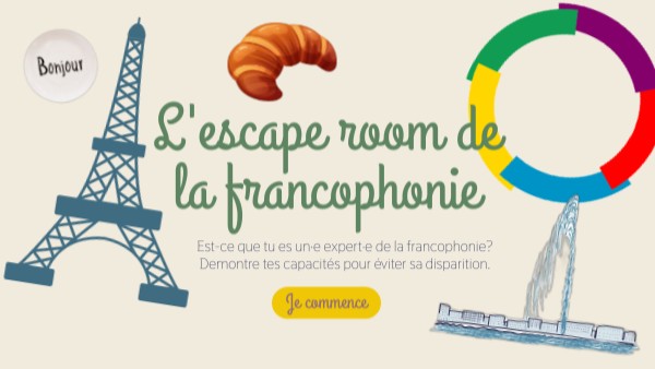 ESCAPE ROOM- FRANCOPHONIE | Genially