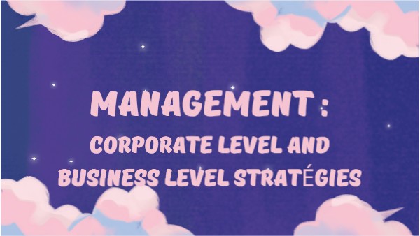 Corporate and business level strategy | Genially