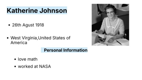 Katherine Johnson | Genially