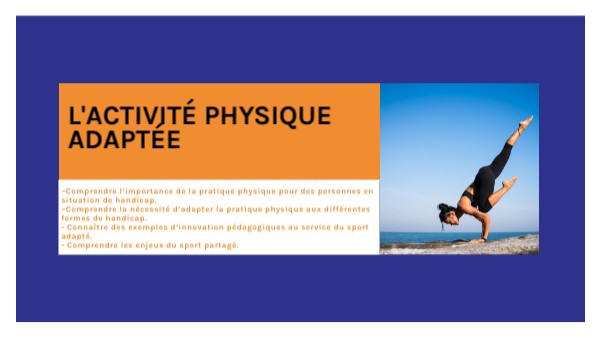 L'activité physique adaptée | Genially