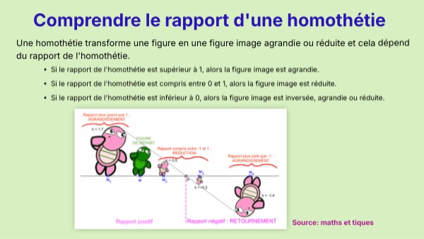 Comprendre le rapport d'une homothétie | Genially