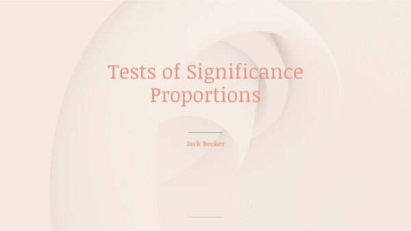 Tests of Significance Proportions | Genially