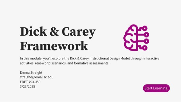 Dick & Carey Framework | Genially