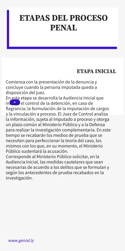ETAPAS DEL PROCESO PENAL | Genially