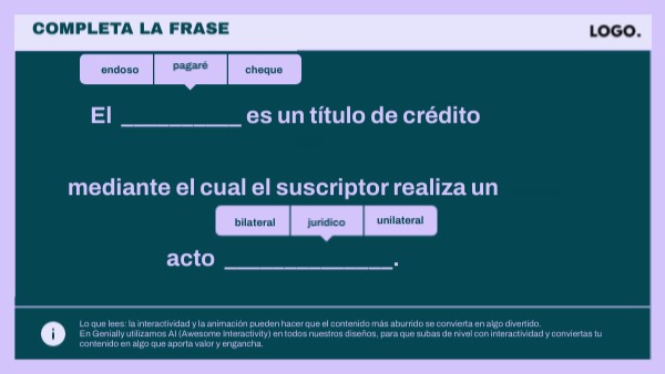 COMPLETA LA FRASE | Genially