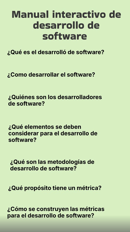 Manual interactivo de desarrollo de software | Genially