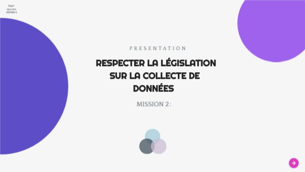 Mission 2 Respecter la législation sur la collecte de données | Genially