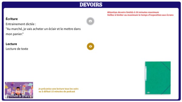 devoirs mercredi S3P4 | Genially