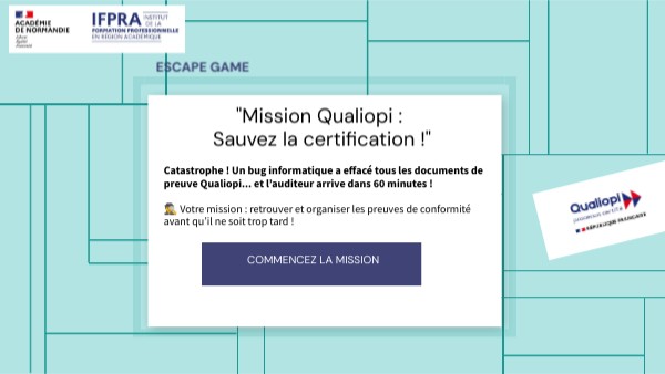 "Mission Qualiopi : Sauvez la certification !" | Genially