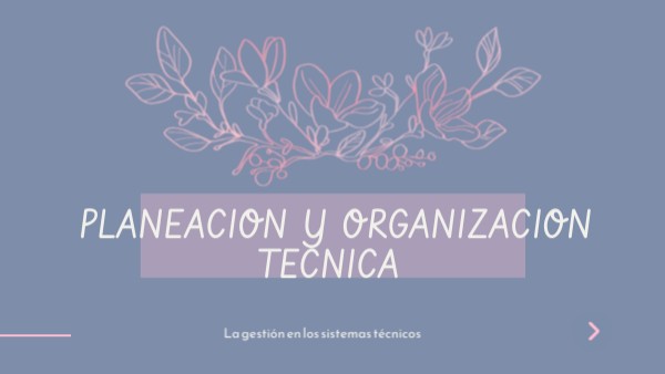 planeacion y organizacion tecnica | Genially