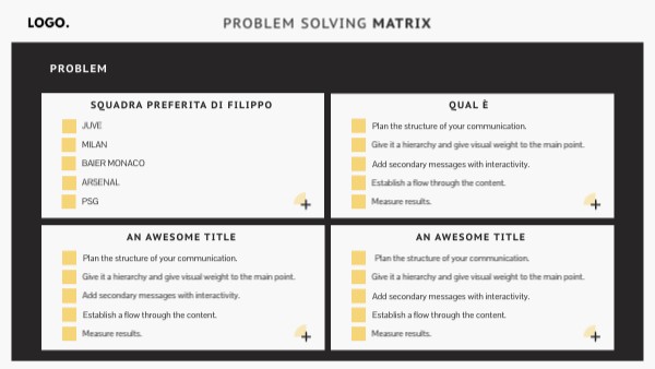 Problem solving matrix | Genially