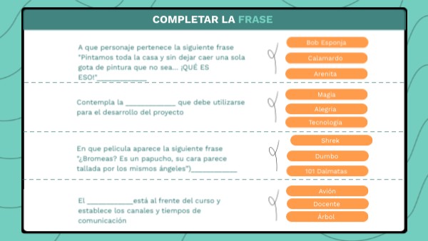 Completar la frase | Genially