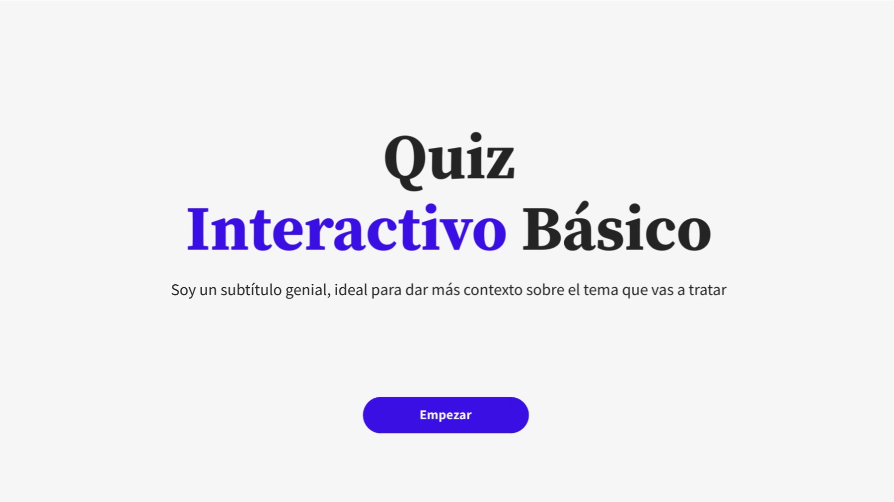 Quiz Interactivo básico | Genially