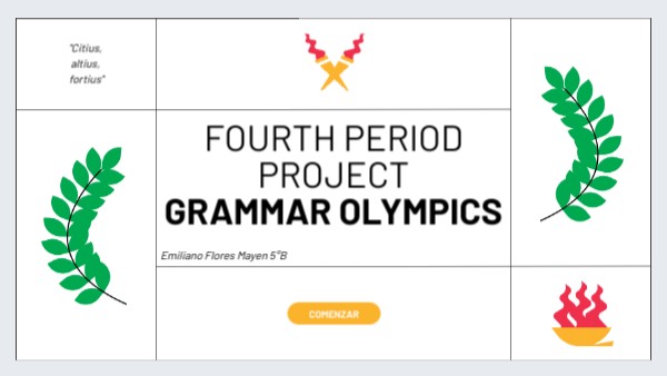 Fourth period project grammar olympics | Genially