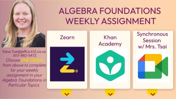 Algebra Foundations Weekly Assignment | Genially