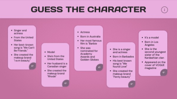 GUESS THE CHARACTER | Genially