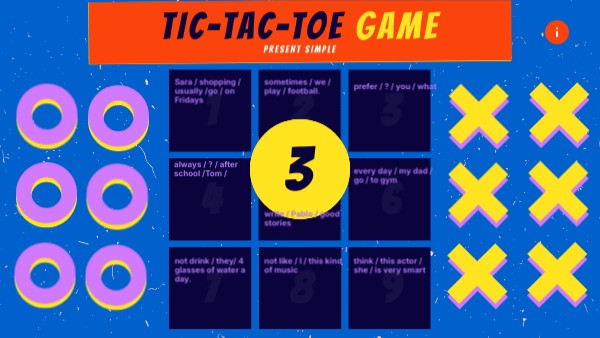 tic-tac-toe GAME Present Simple | Genially