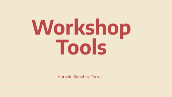 Workshop Tools | Genially