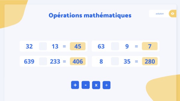 Opérations mathématiques | Genially